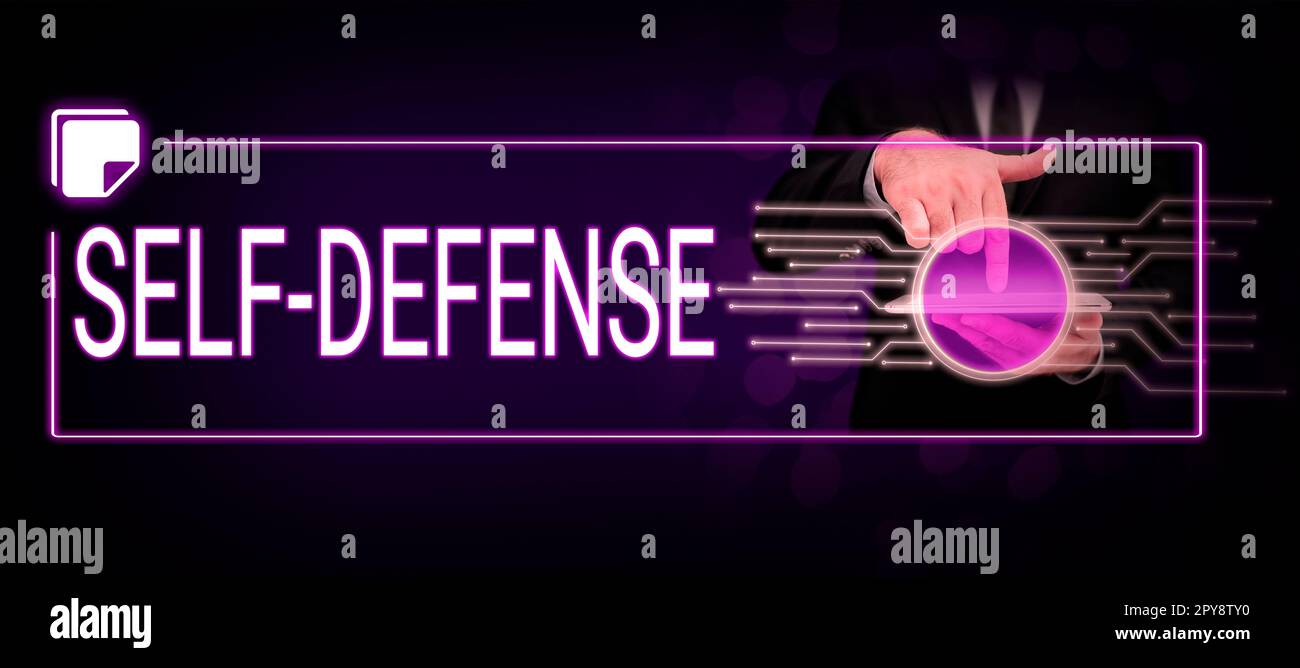 Inspiration showing sign Self Defense. Business approach the act of ...