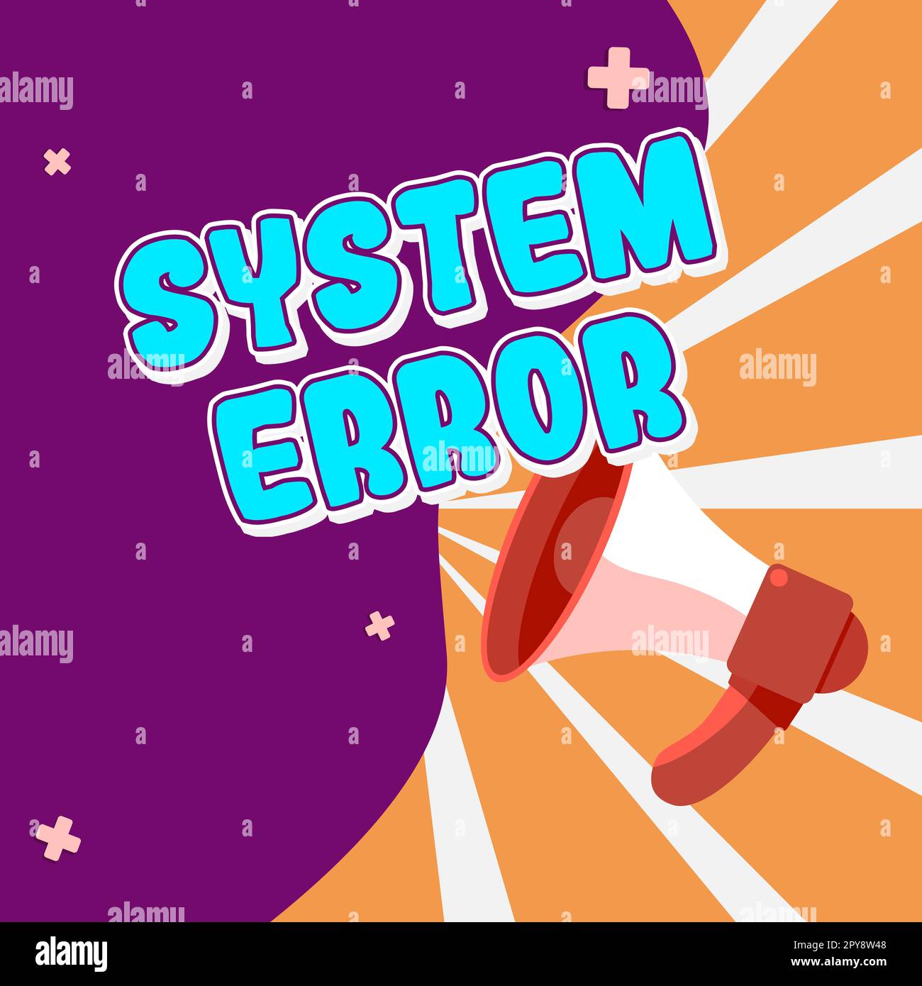 Writing displaying text System Error. Word for Technological failure ...