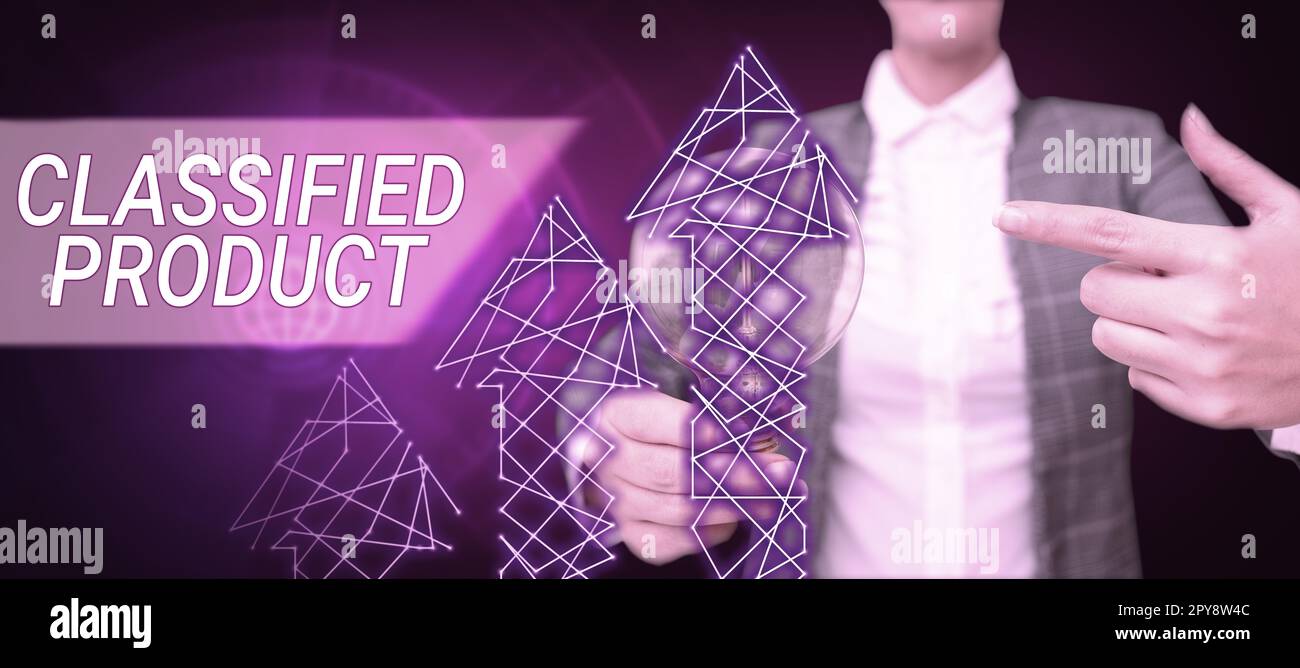 Conceptual display Classified Product. Internet Concept Sensitive Data ...