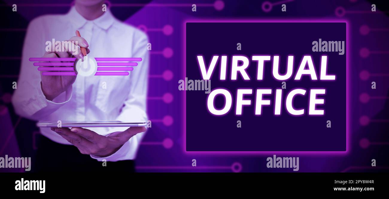 Inspiration showing sign Virtual Office. Word Written on Mobile work ...
