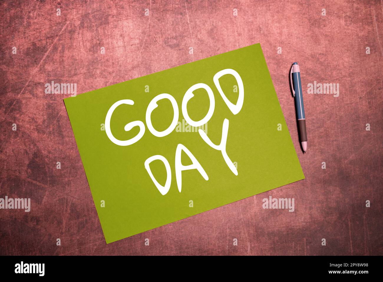 Hand writing sign Good Day. Business overview Enjoying the moment with ...