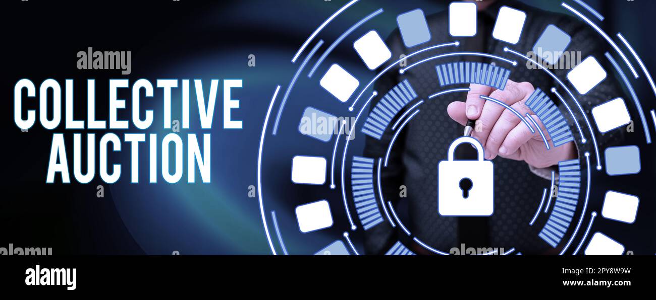 Conceptual caption Collective Auction. Conceptual photo Gathering and ...