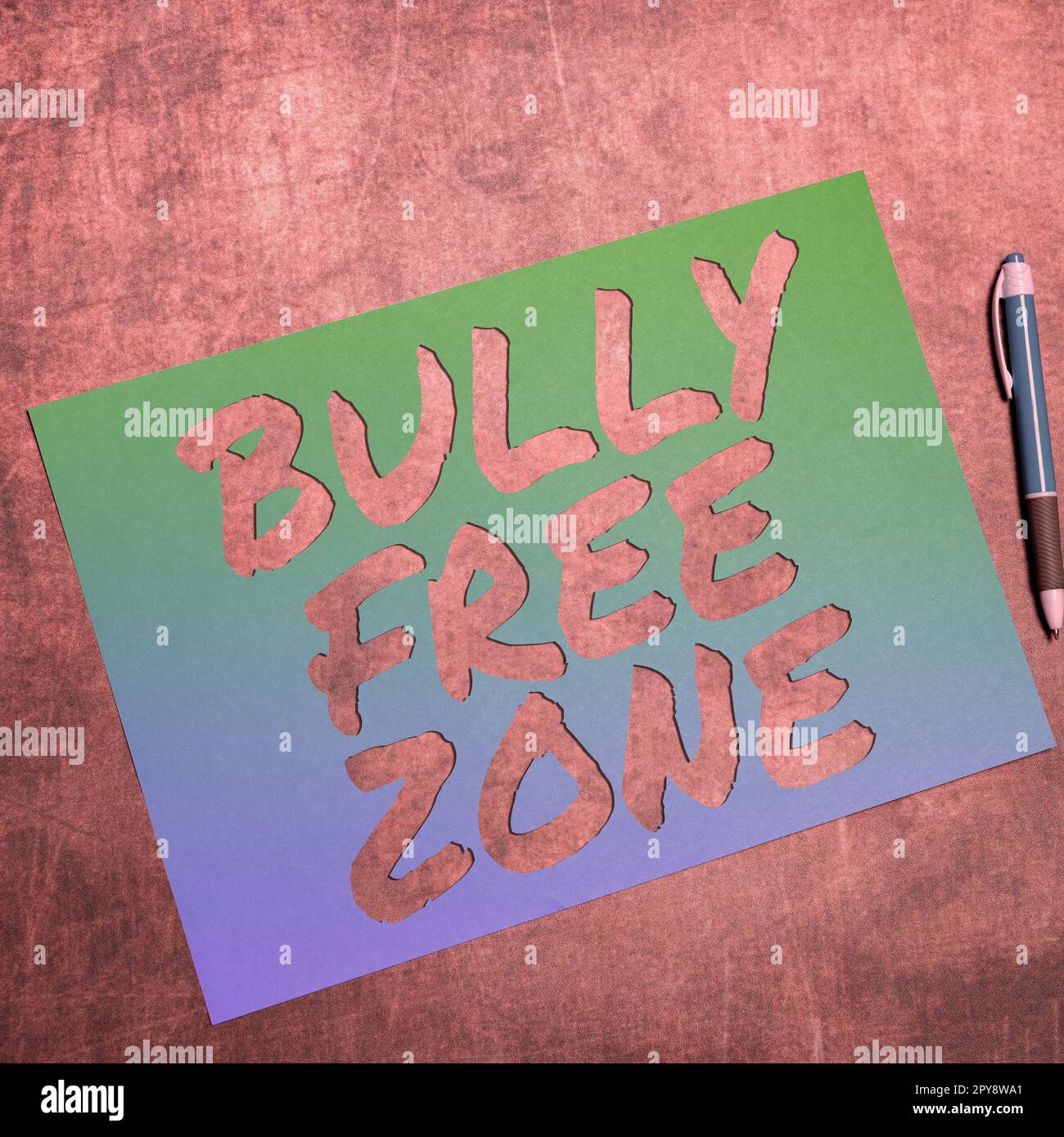 Text showing inspiration Bully Free Zone. Business concept Be ...