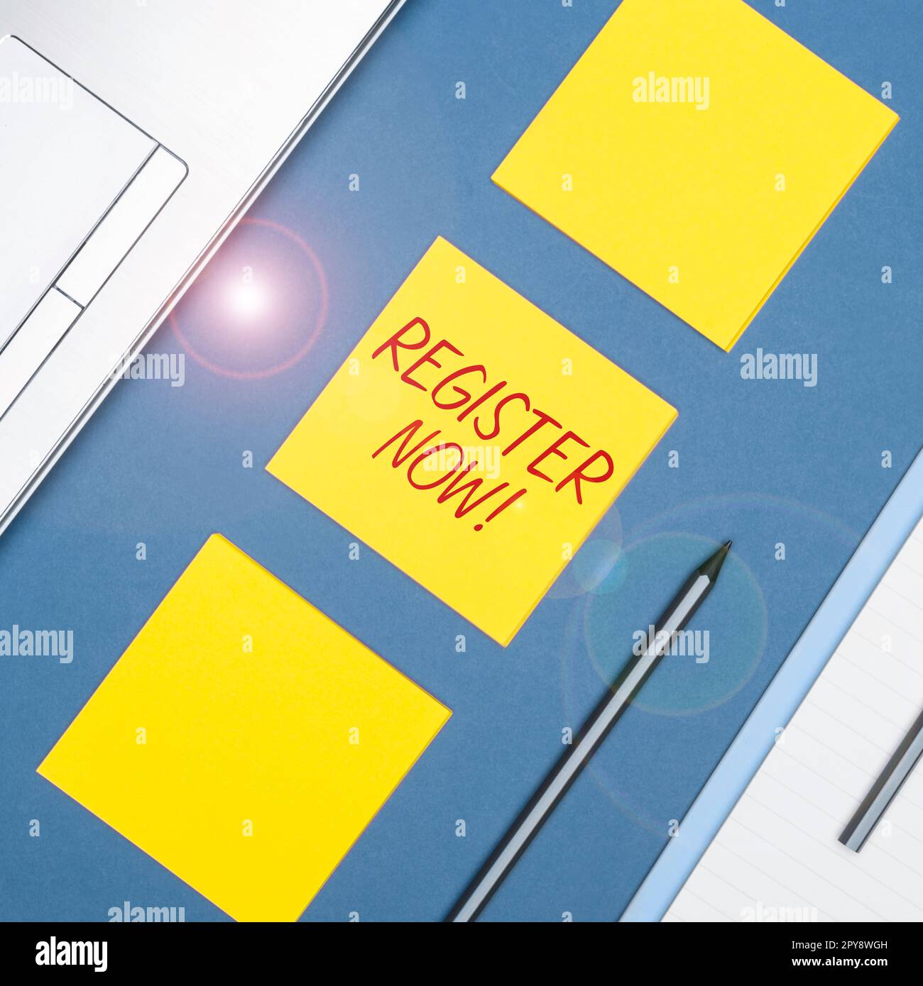 Sign displaying Register Now. Word Written on Name in an Official List ...