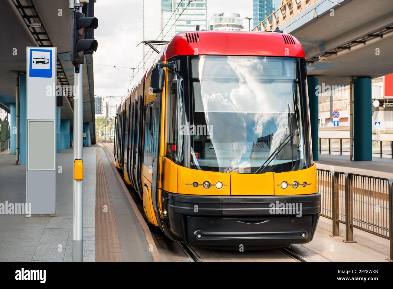 Modern tramway stop on town hi-res stock photography and images - Alamy