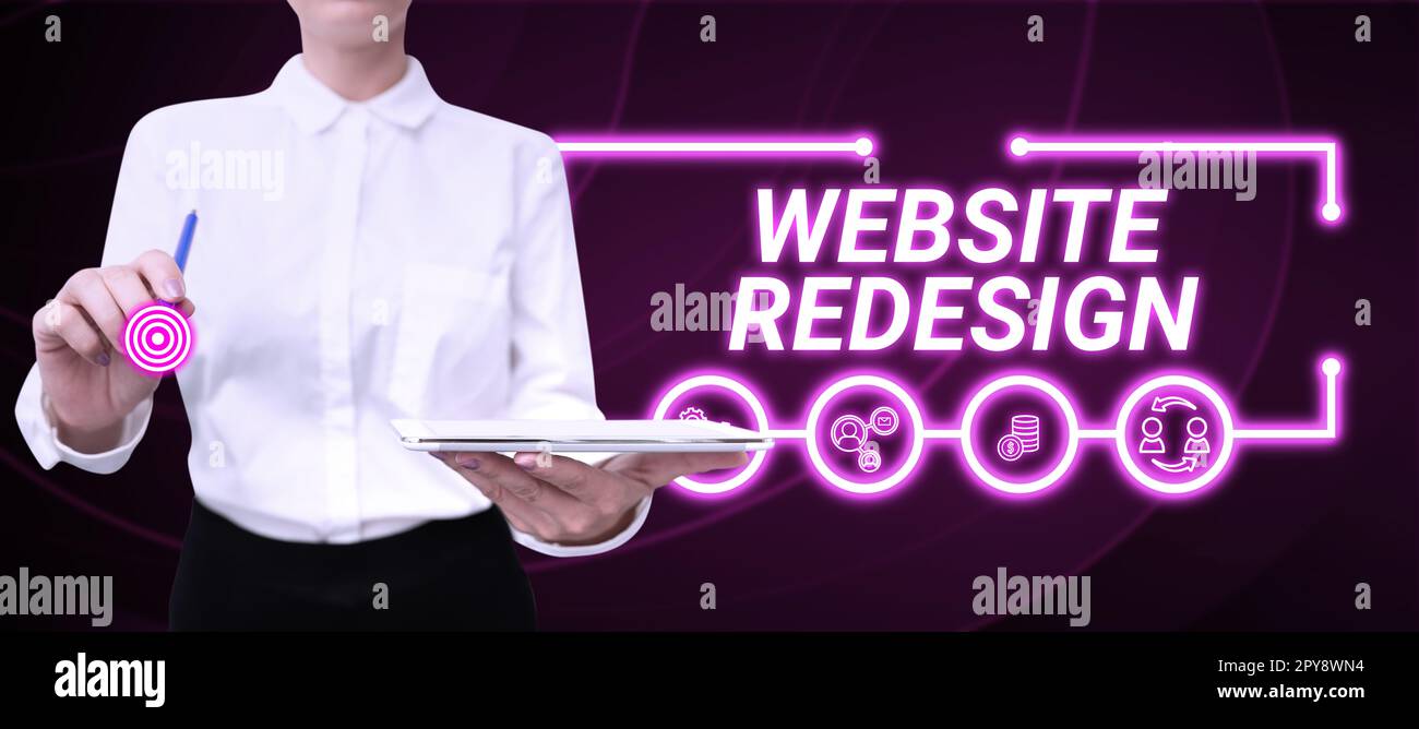 Conceptual caption Website Redesign. Business idea modernize improver or evamp your website's ...