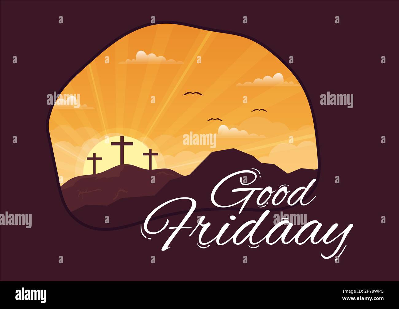 Happy Good Friday Illustration with Christian Holiday of Jesus Christ ...