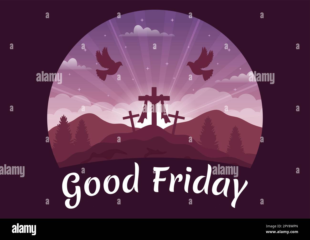 Happy Good Friday Illustration with Christian Holiday of Jesus Christ ...