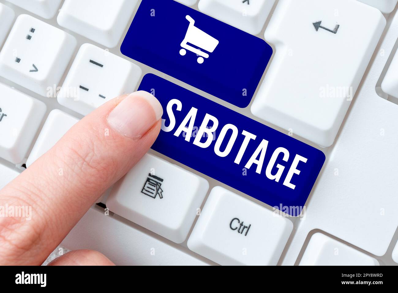 Text showing inspiration Sabotage. Business concept destruction of an ...