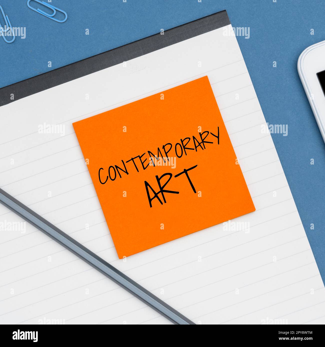 Handwriting text Contemporary Art, Business idea made today by living ...