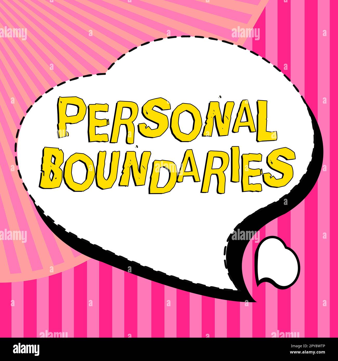 Sign displaying Personal Boundaries. Word for something that indicates ...