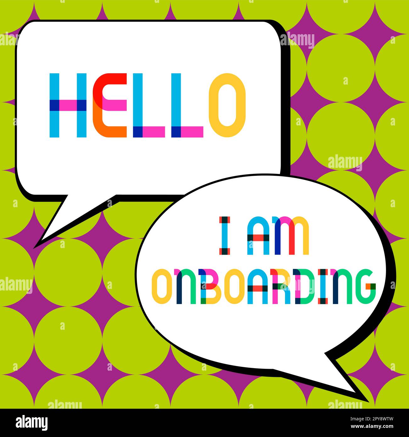 Hand writing sign Hello I Am Onboarding. Business showcase Action Process of integrating a new ...