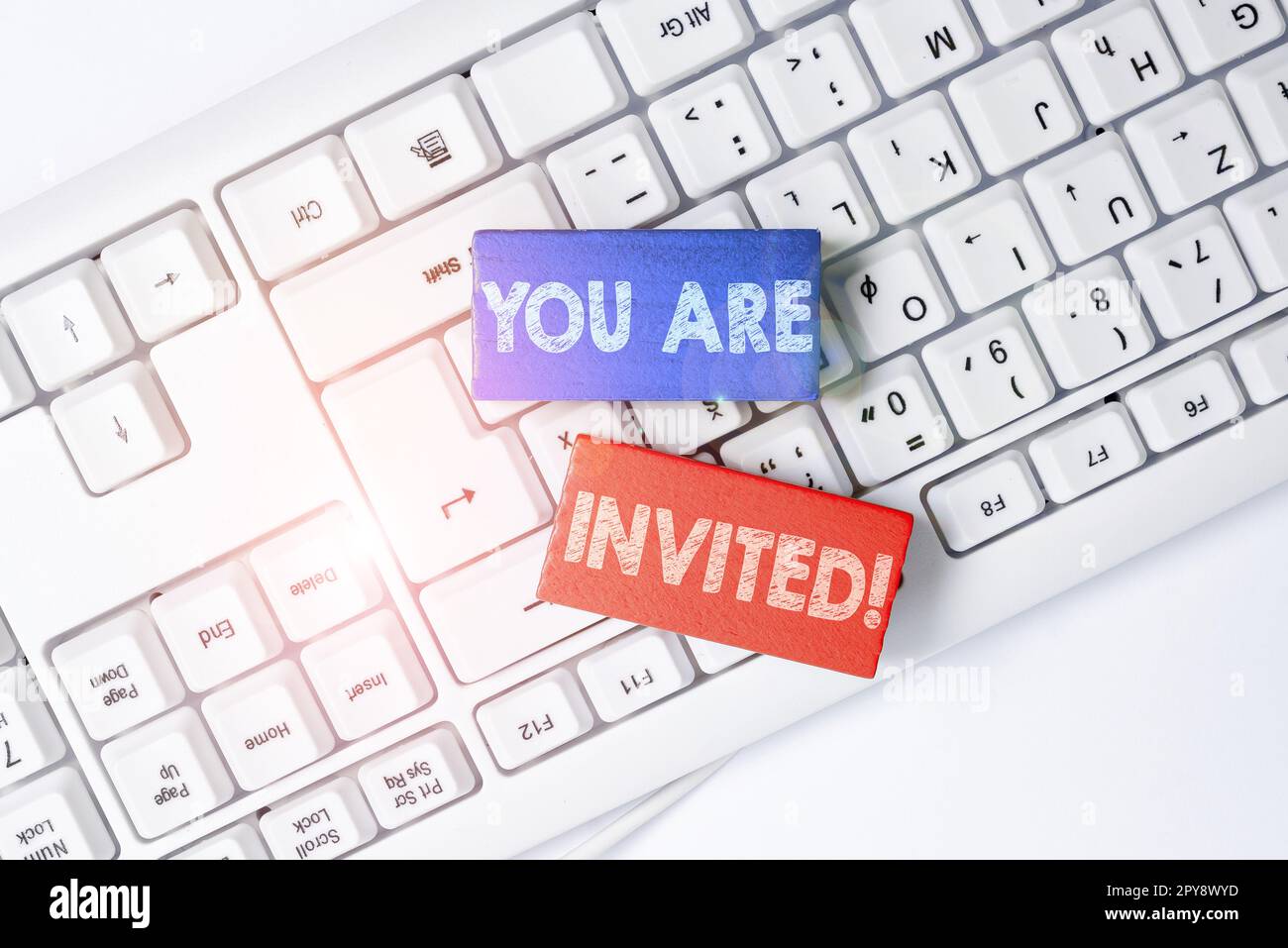 Conceptual caption You Are Invited. Word Written on Receiving and ...