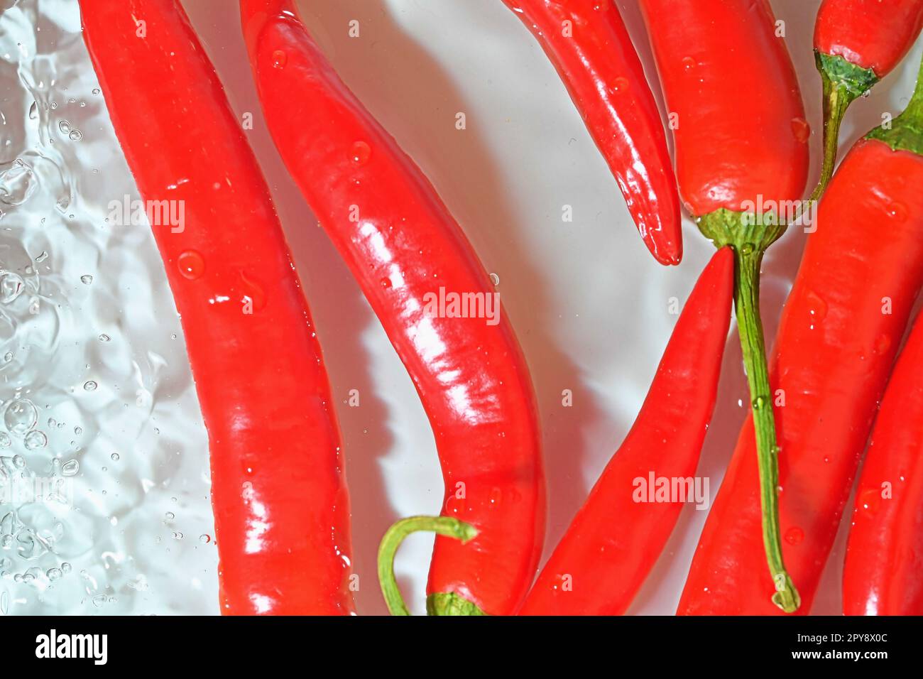 Close-up of hot red chilli peppers on white background. Hot red chilli ...