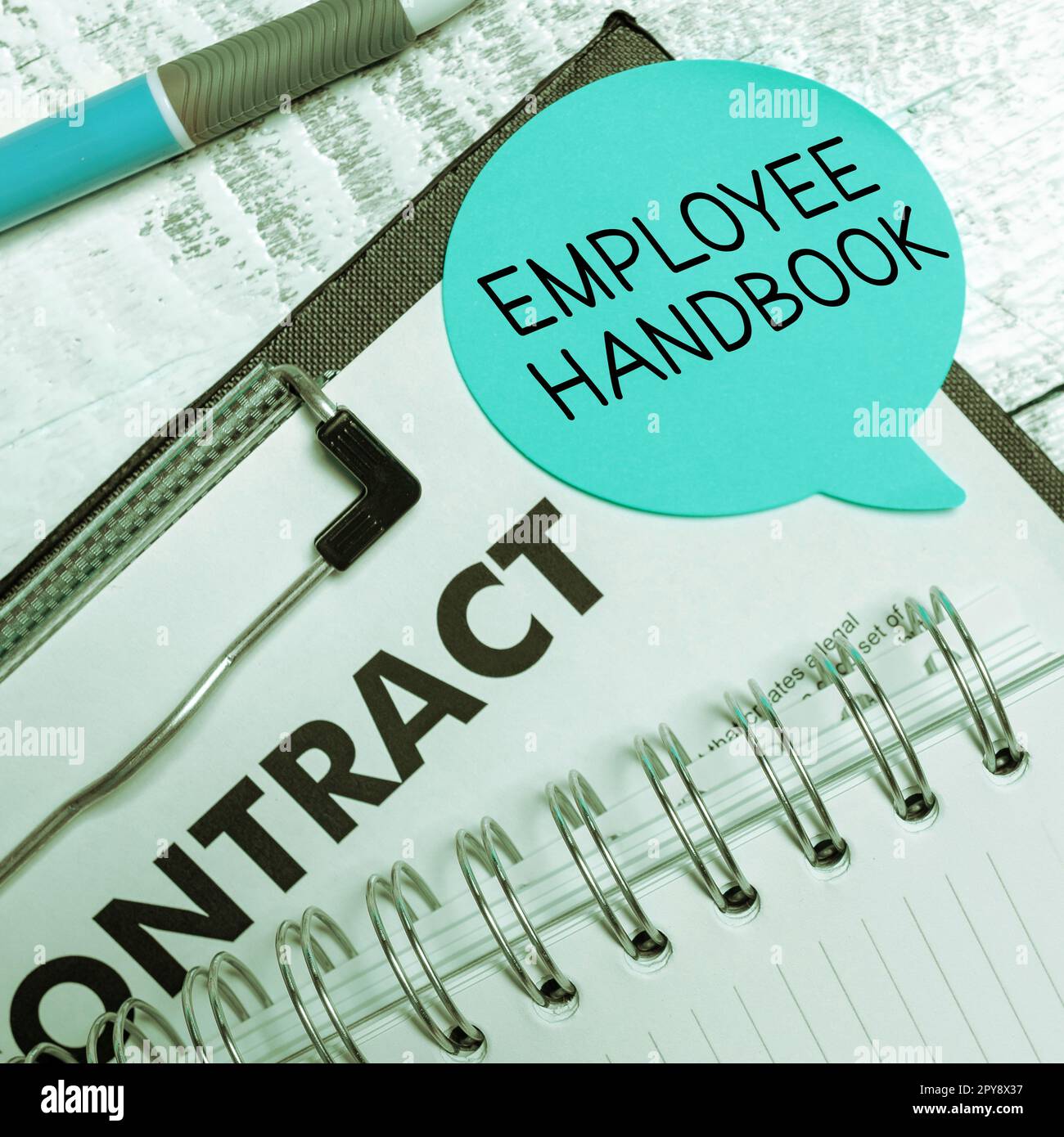 Sign displaying Employee Handbook. Business showcase Document that ...