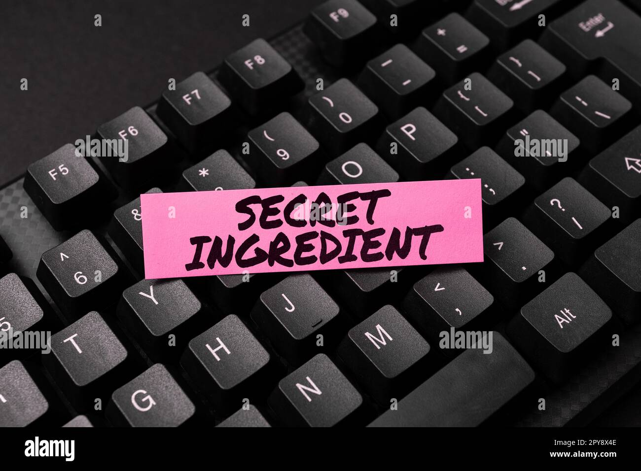 Text sign showing Secret Ingredient. Word Written on special technique ...