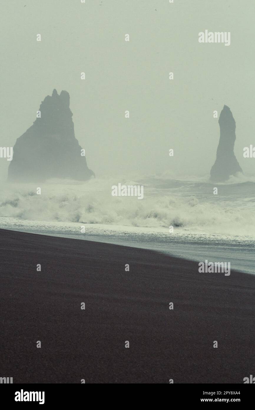 Old rocks in ocean waves landscape photo Stock Photo - Alamy