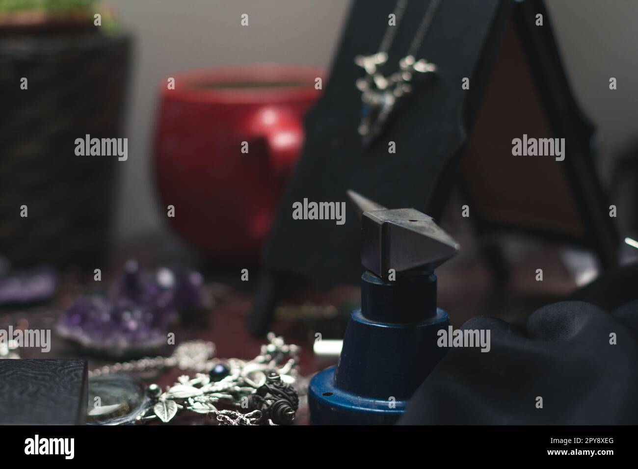 Close up stainless steel jewelry making workbench concept photo Stock ...