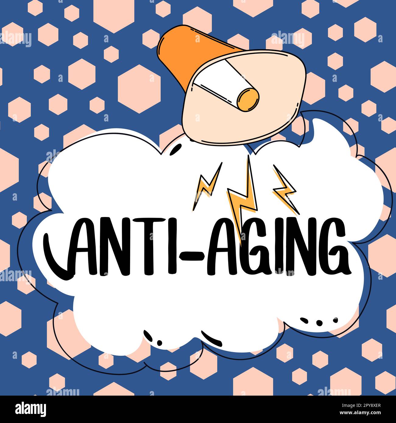 Conceptual caption Anti Aging. Concept meaning A product designed to ...
