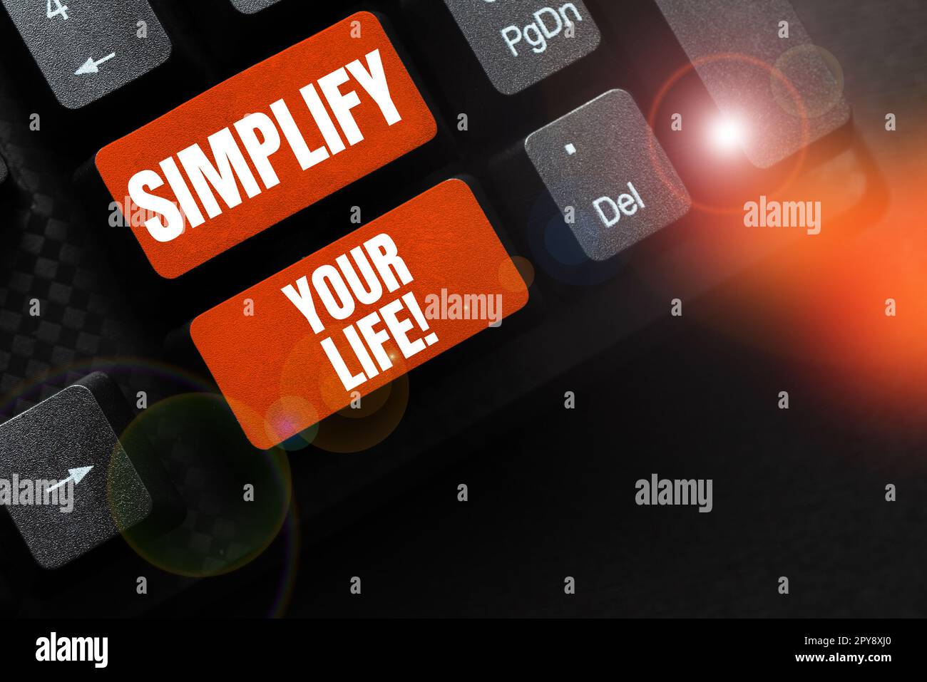 Hand writing sign Simplify Your Life. Business showcase focused on ...