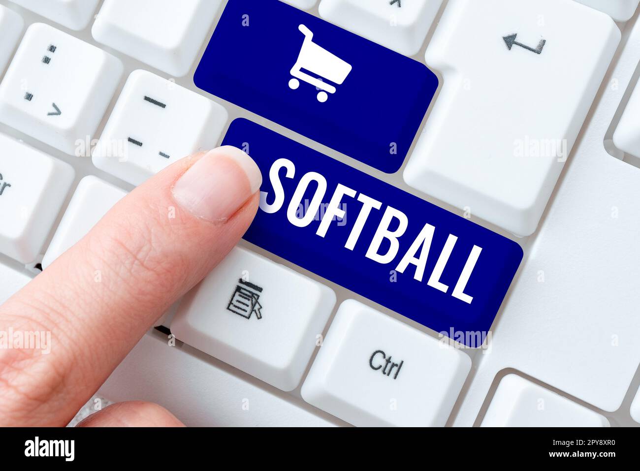 Sign displaying Softball. Concept meaning a sport similar to baseball ...