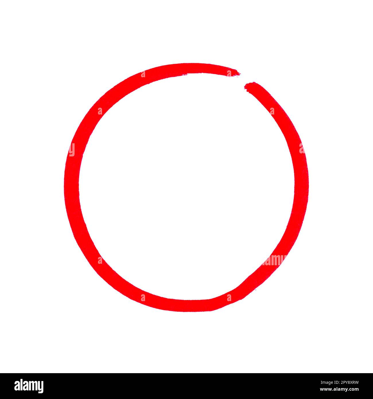 Hand painted red circle made with pencil Stock Photo - Alamy