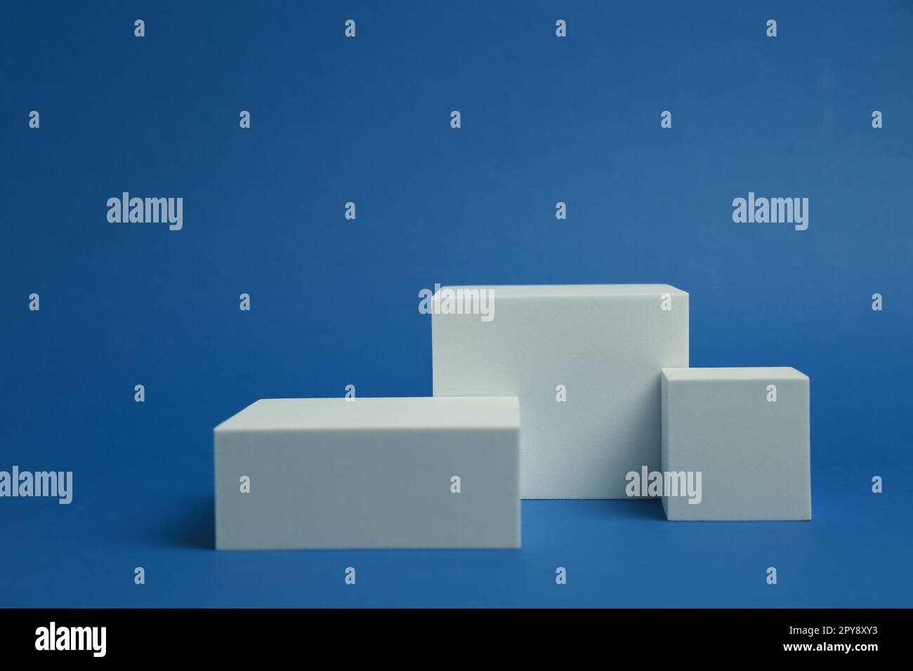 Product photography props. Podiums of different geometric shapes on ...