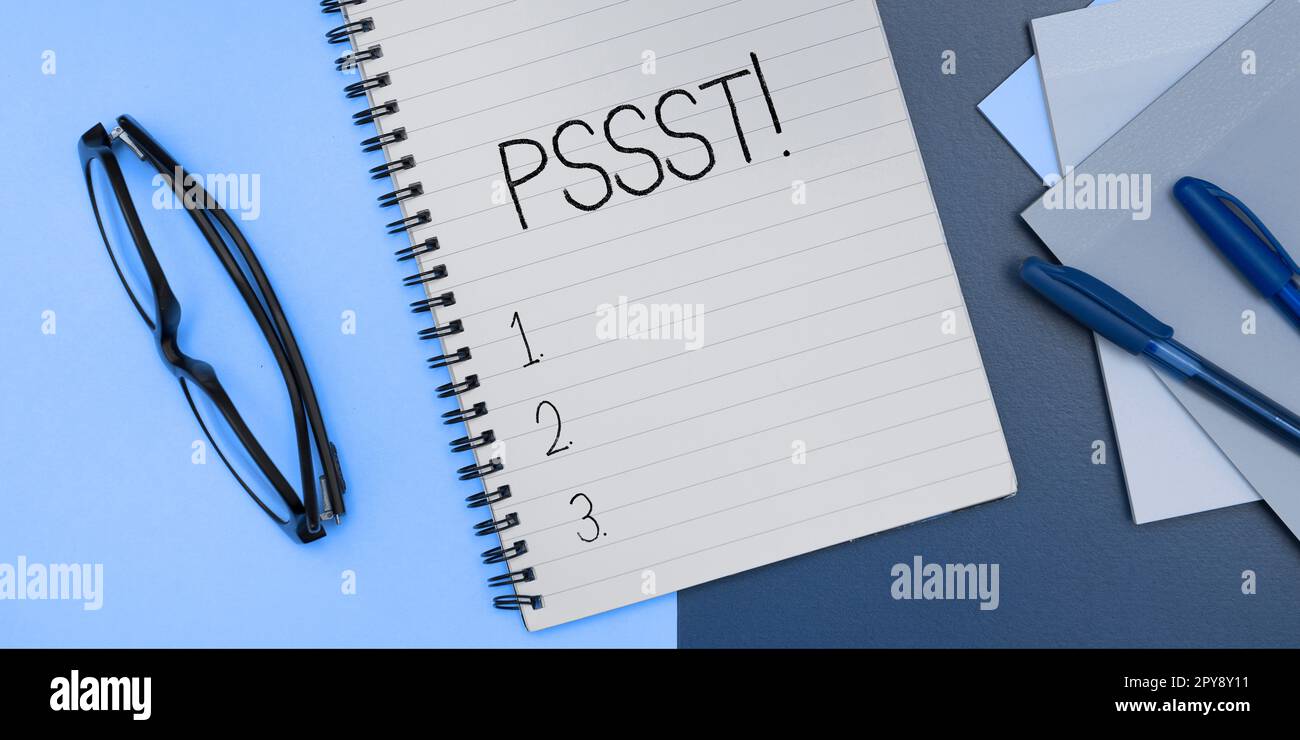 Hand writing sign Pssst. Business idea Expression Way to attract ...