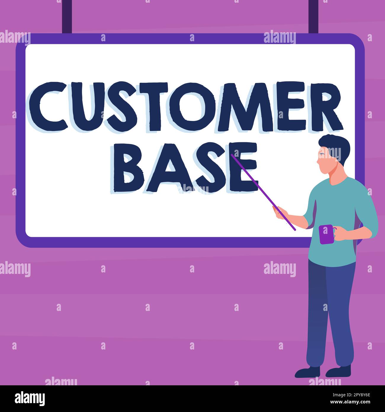 Text caption presenting Customer Base. Business idea encourage ...