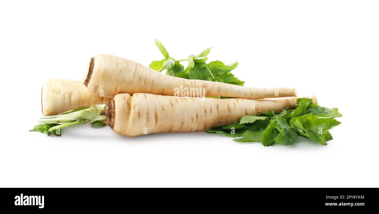 Tasty fresh ripe parsnips on white background Stock Photo - Alamy