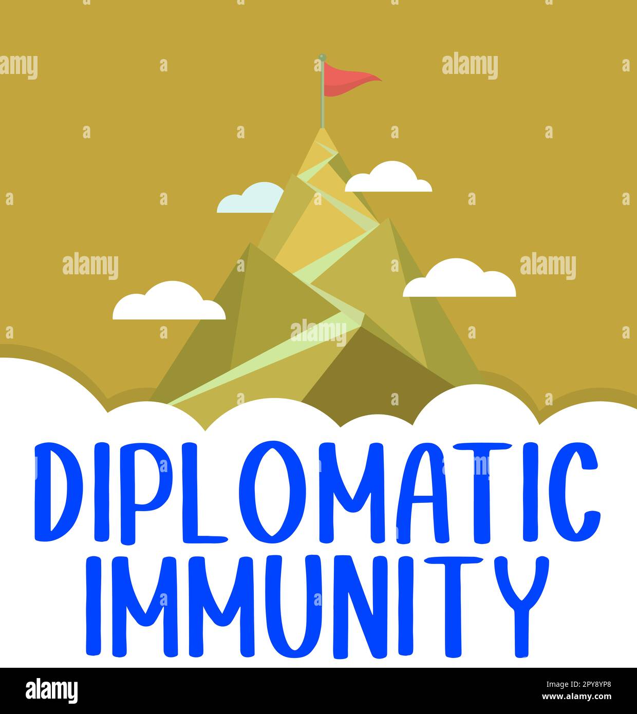 Sign displaying Diplomatic Immunity. Business overview law that gives ...