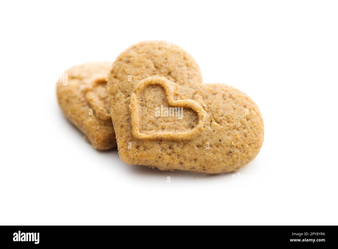 Sweet gingerbread hearts isolated on white background Stock Photo - Alamy