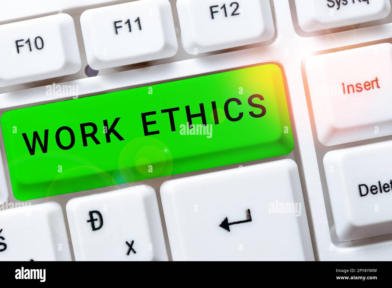 Text sign showing Work Ethics. Word for A set of values centered on the ...