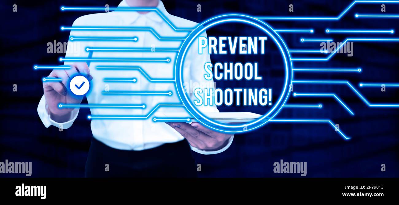 Handwriting text Prevent School Shooting. Concept meaning actions ...