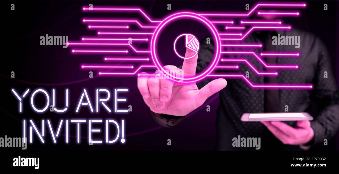 Conceptual caption You Are Invited, Business idea Receiving and ... Conceptual caption You Are Invited, Business idea Receiving and ...