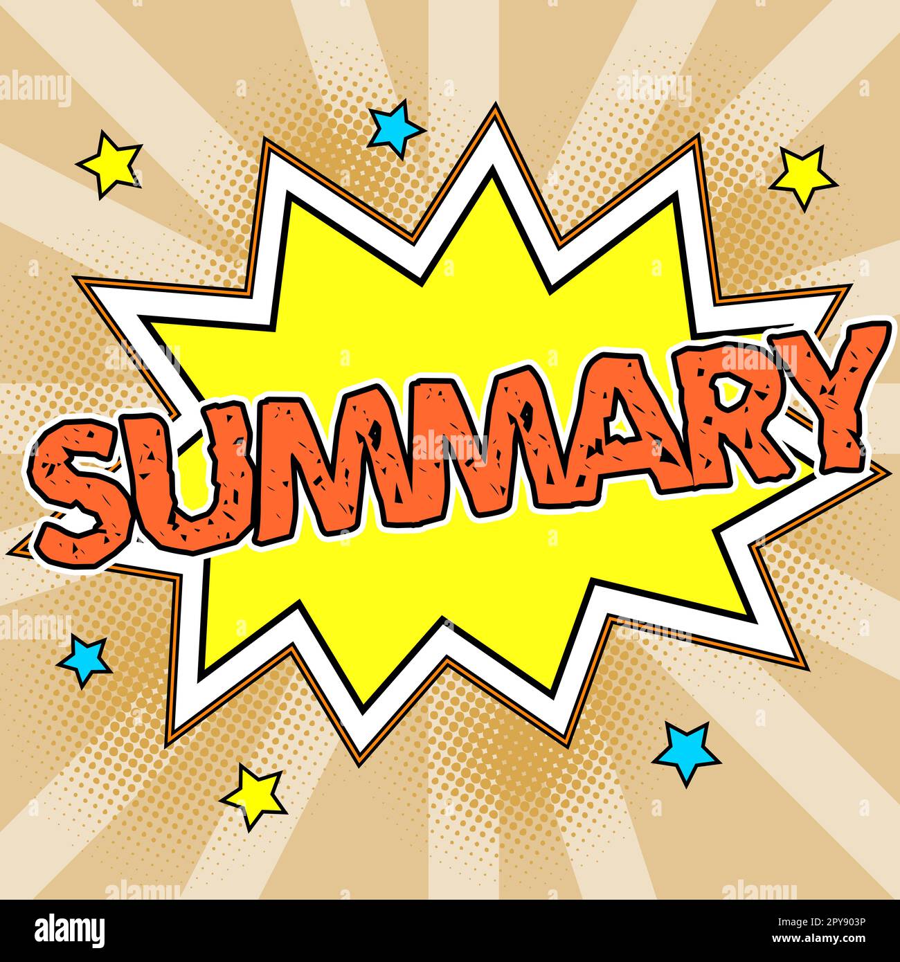 Text caption presenting Summary. Word for Brief Statement Abstract ...