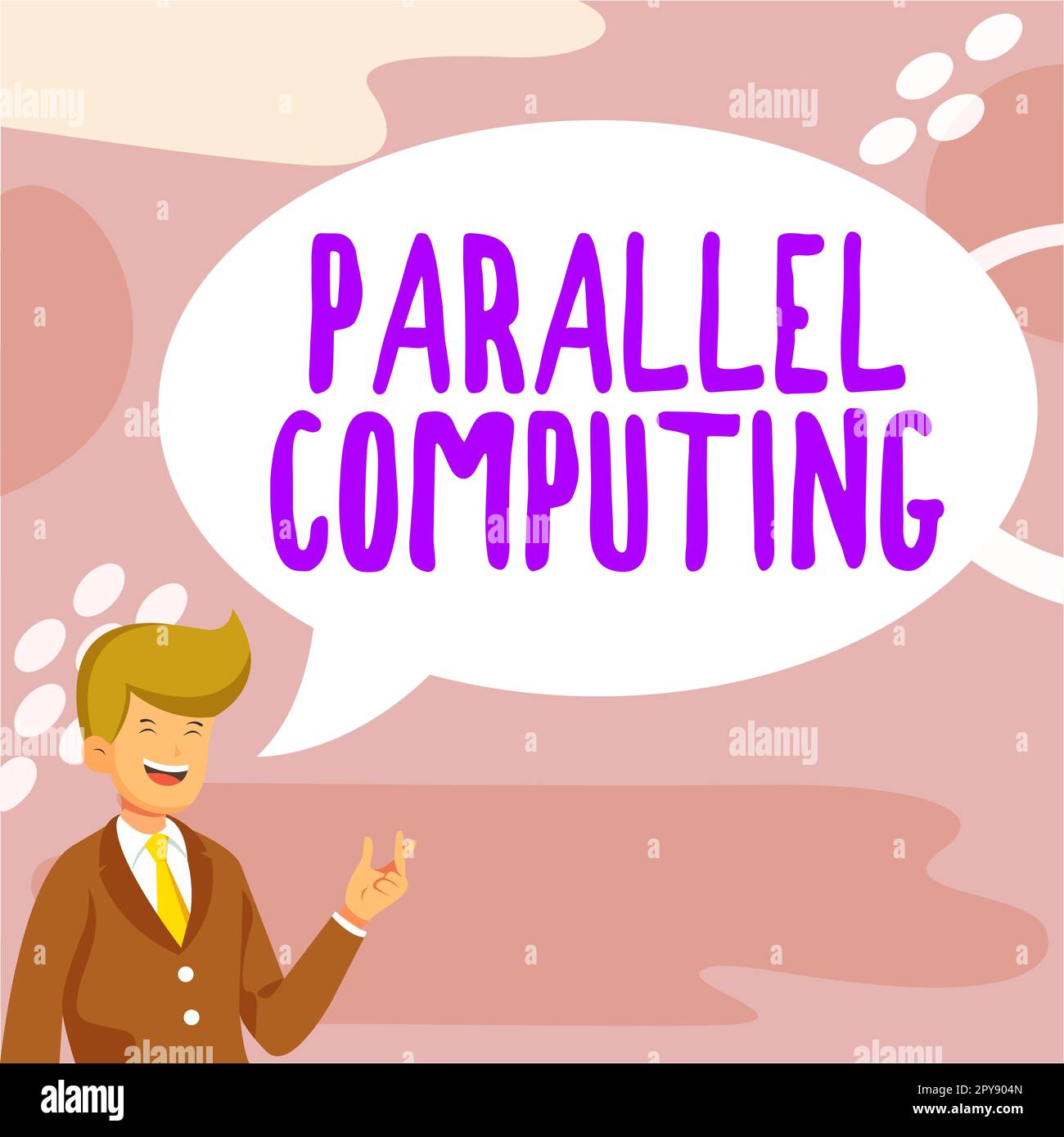 Conceptual Display Parallel Computing Internet Concept Simultaneous Calculation By Means Of