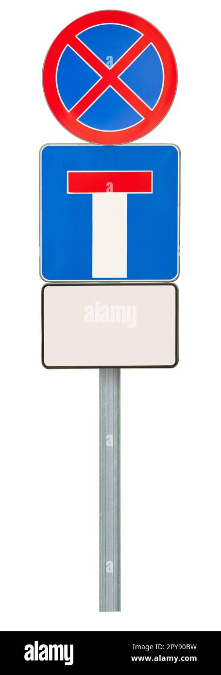 Post with different traffic signs isolated on white Stock Photo - Alamy