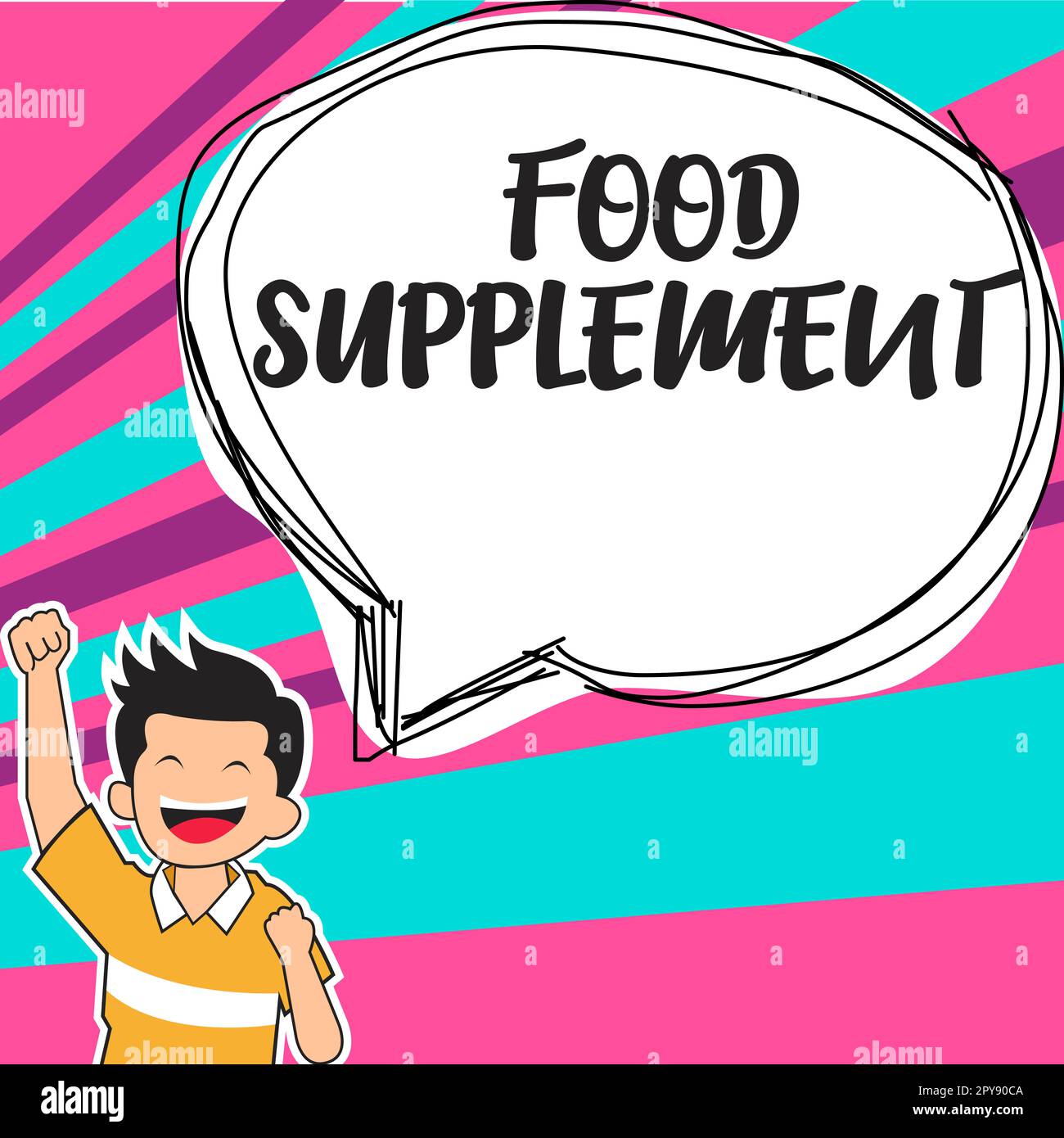 Hand writing sign Food Supplement. Business approach Conditions and ...