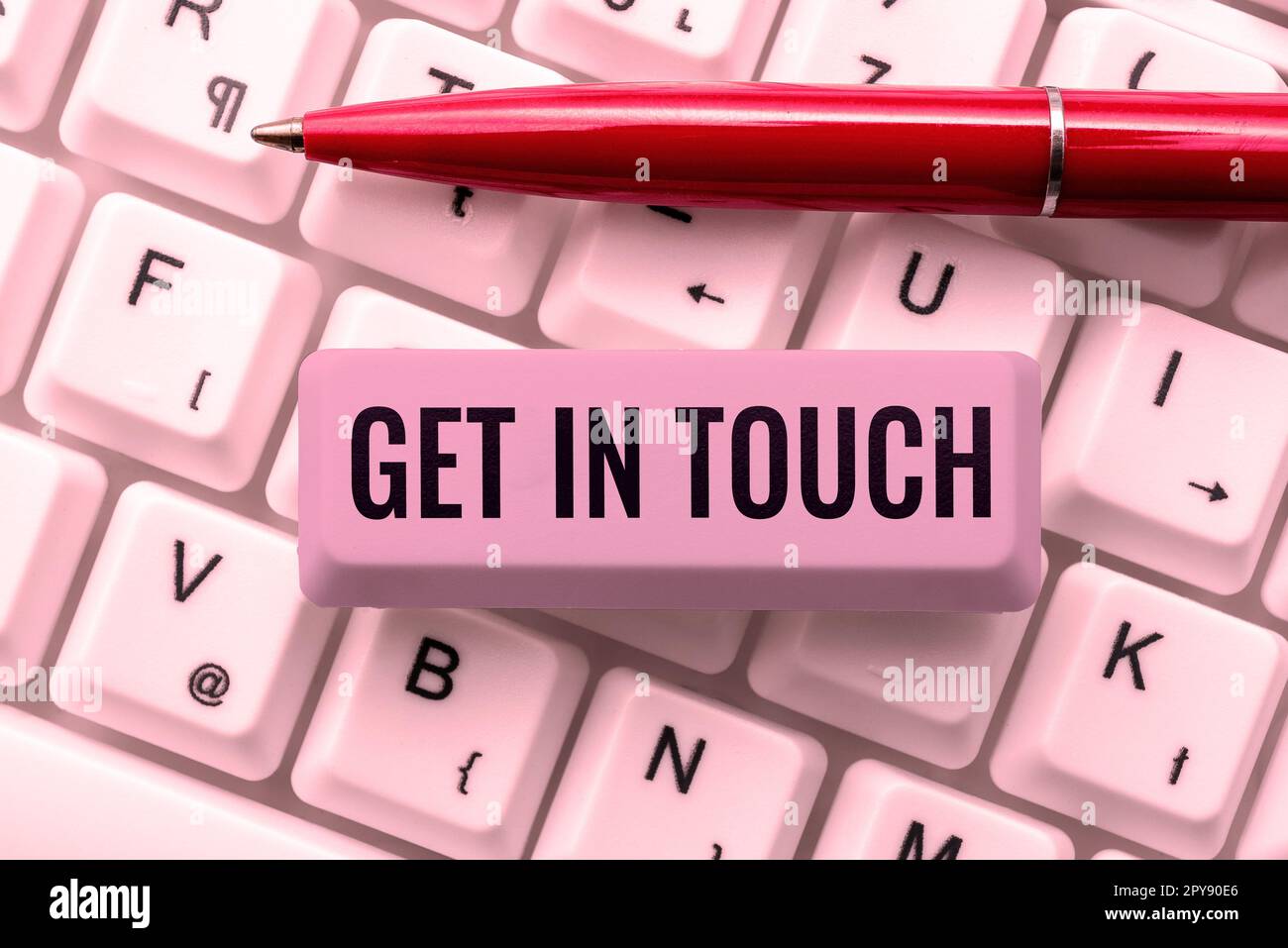 Handwriting text Get In Touch. Concept meaning Stay in contact Constant ...