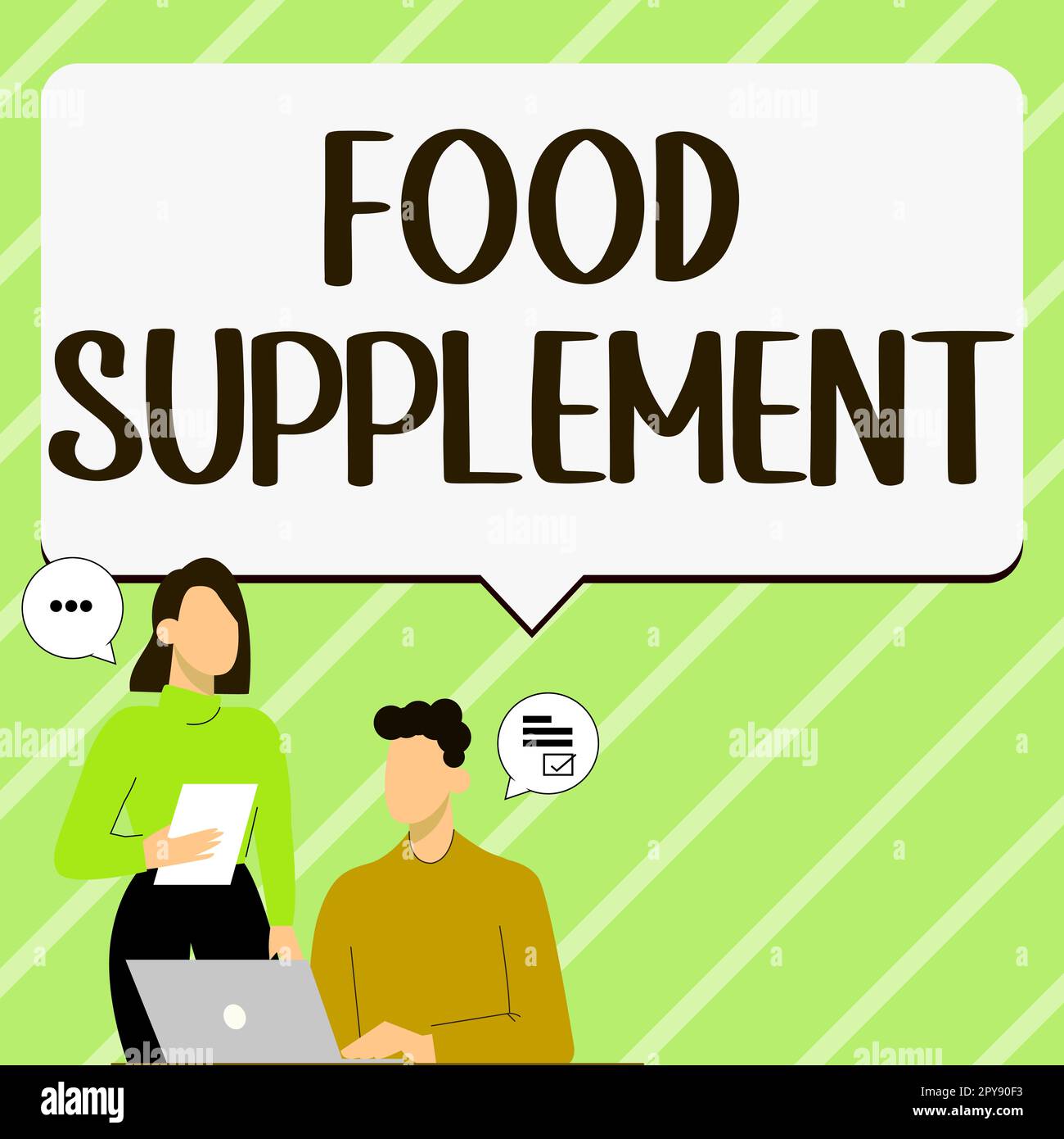 Text sign showing Food Supplement. Concept meaning Conditions and ...