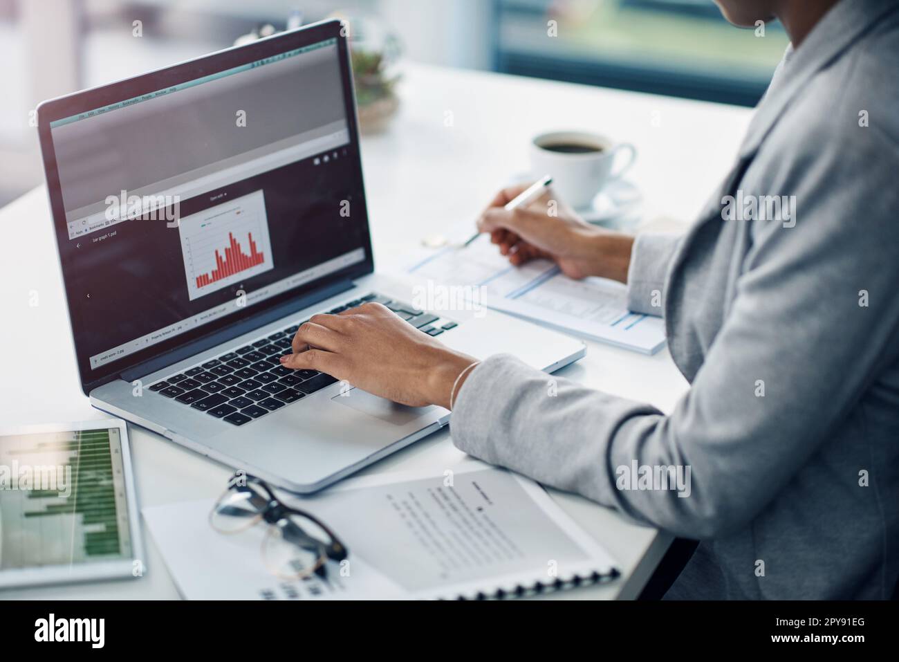 Number crunching how the pro does it. an unrecognizable businesswoman ...