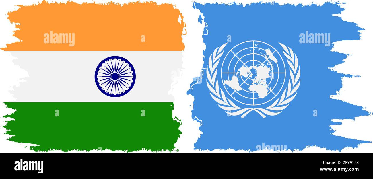 UN and India grunge flags connection, vector Stock Vector Image & Art ...