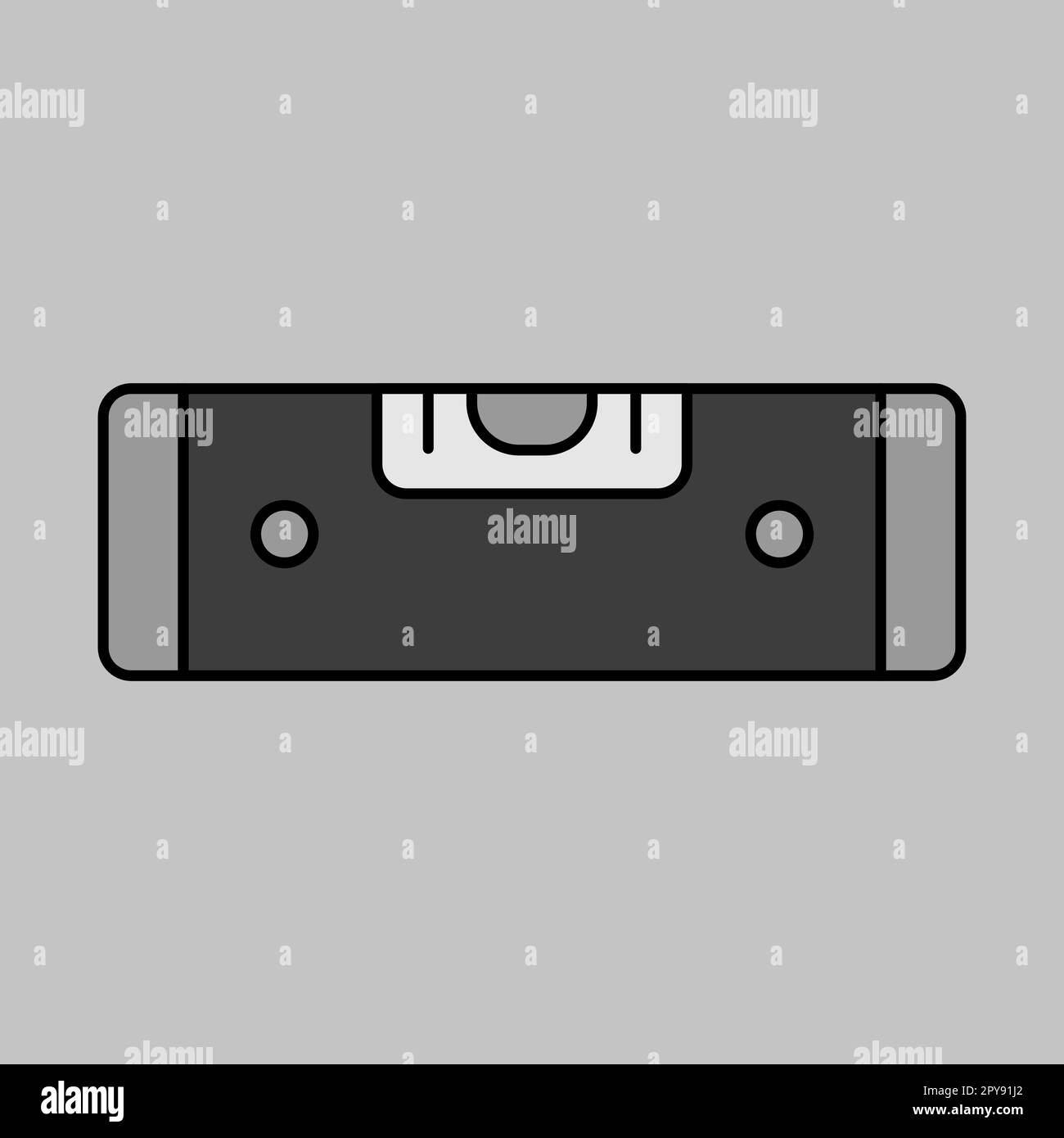 Bubble level vector grayscale icon. Construction, repair and building ...