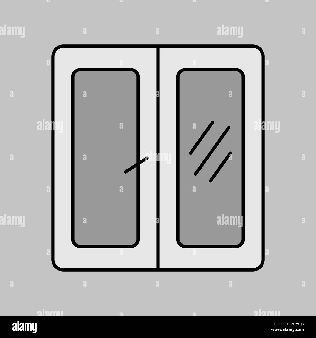 Window vector grayscale icon. Casement sign. Construction, repair and ...