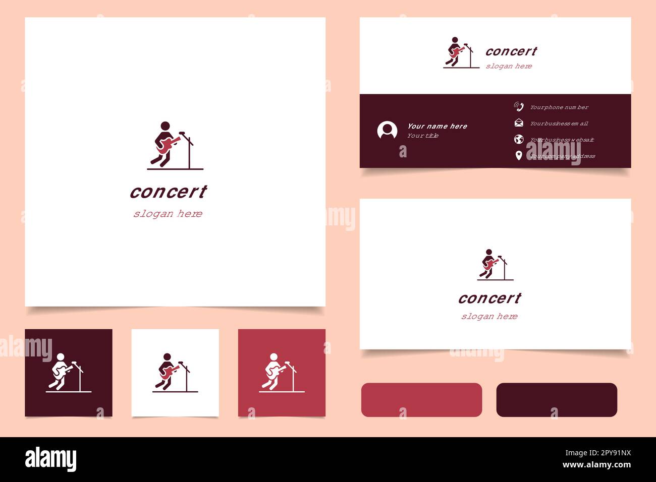 Concert logo design with editable slogan. Branding book and business ...