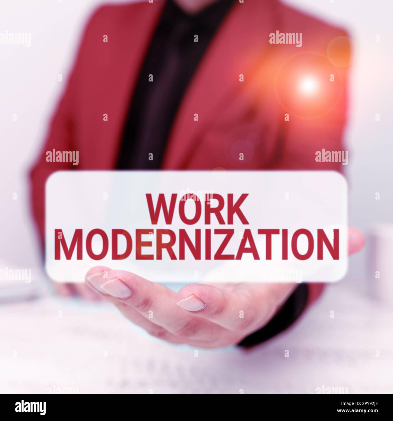 Text showing inspiration Work Modernization. Conceptual photo changing ...