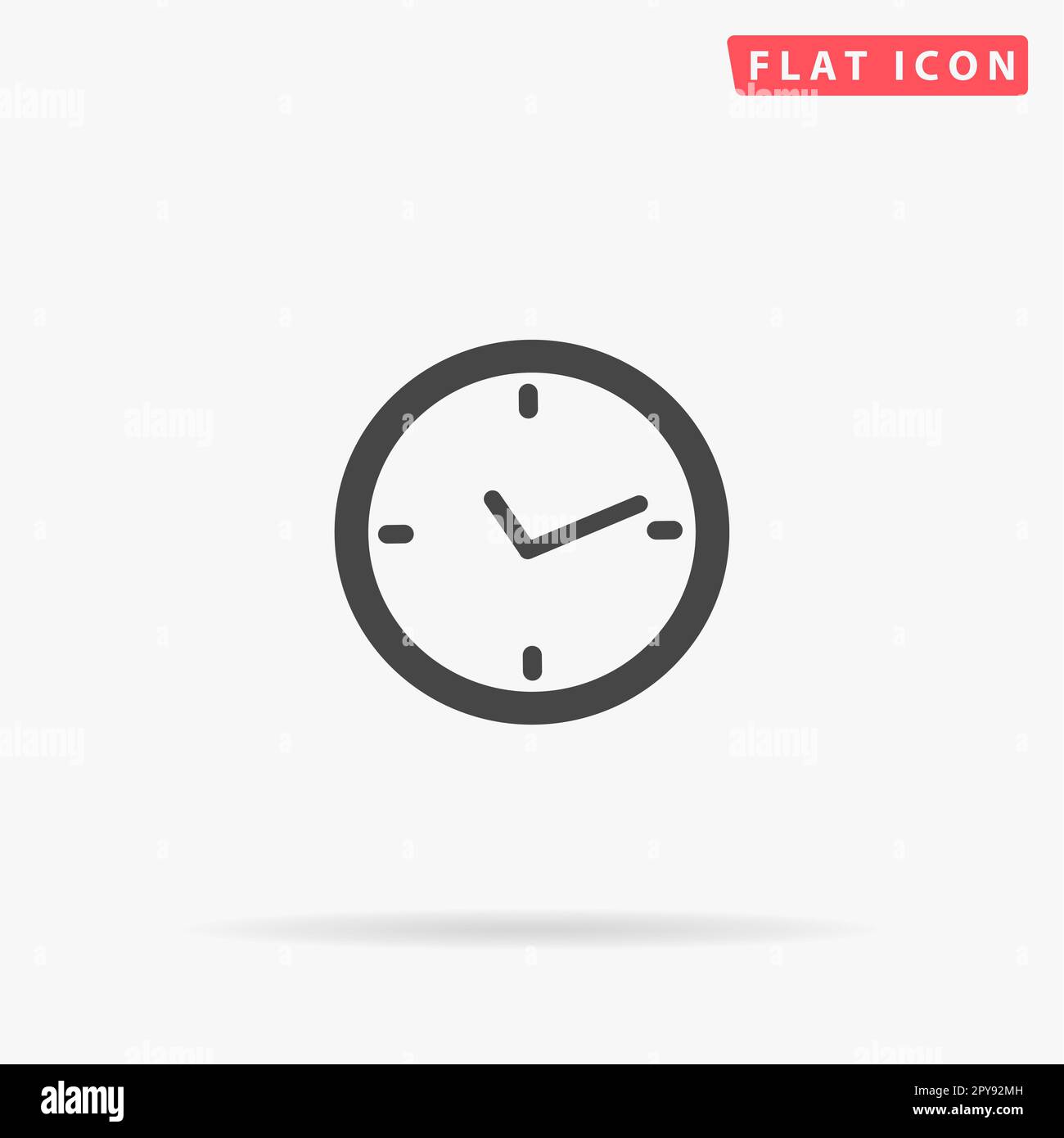 Watch. Simple flat black symbol with shadow on white background. Vector ...