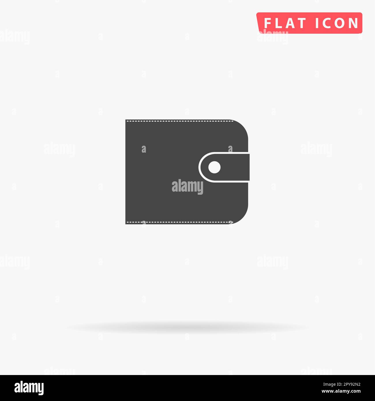 Wallet. Simple flat black symbol with shadow on white background ...