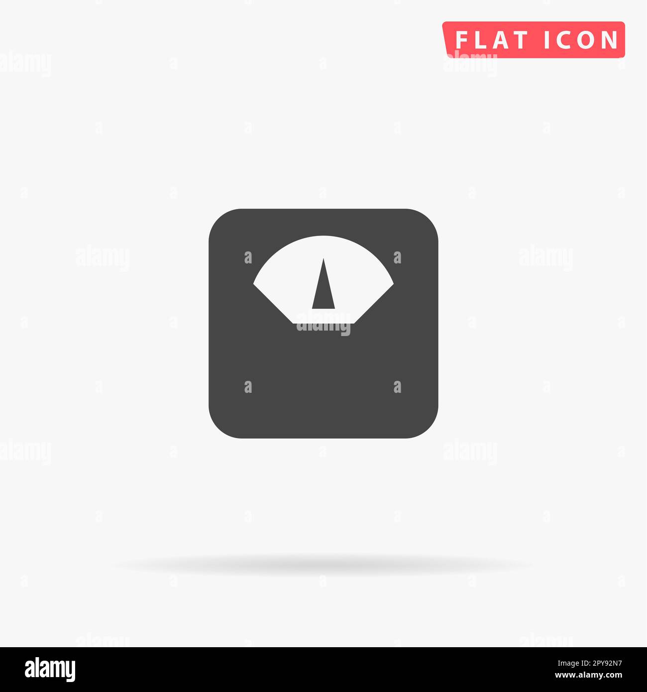 Weighting apparatus. Simple flat black symbol with shadow on white ...